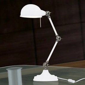 Orion LA4-1186-W Stylová stolní lampa KERMIT BÍLÁ + patina
