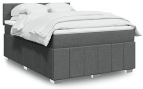 Box spring postel s matrací tmavě šedá 140x200 cm textil 3287092