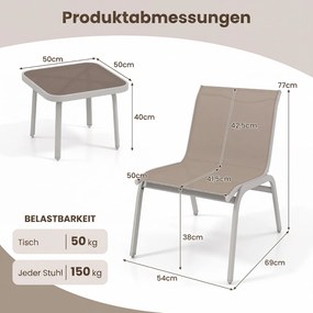Costway Sada zahradního nábytku 3-dílná sada balkonů s 2 židlemi a odkládacím