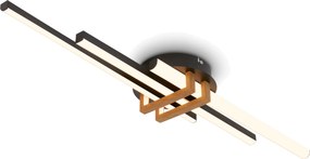 Briloner LED stropní svítidlo (Bar 3, Dřevo, černá barva)