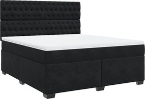 Box spring postel s matrací černá 180x200 cm samet 3293286