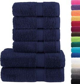6dílná sada ručníků Premium SOLUND navy modrá 600 g/m² 137558