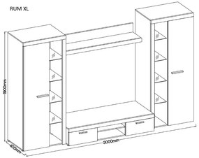 Obývací stěna STRAKOŠ RUM XL