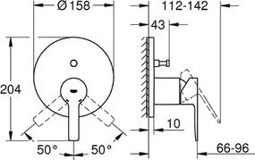 Grohe - Baterie pod omítku pro 2 spotřebiče, kartáčovaný Hard Graphite