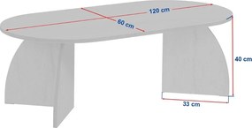 Designový konferenční stolek Felinus 120 cm vzor ořech