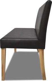 Lavice 139,5 cm tmavě hnědá umělá kůže 241347