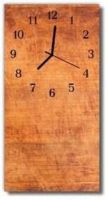 Skleněné hodiny vertikální Dřevěné hnědé desky