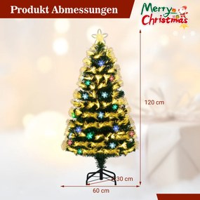 Costway 120 cm Umělý vánoční stromeček se světly a mini vánoční stromek Star Top