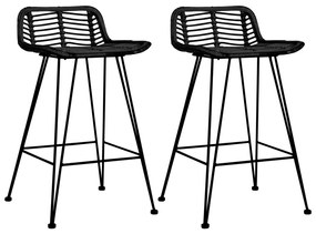 Barové židle 2 ks černé ratan - Default Title