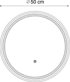 Koupelnové zrcadlo měděné 50 cm vč. LED 3-krokové stmívatelné s dotykovým kulatým - Miral