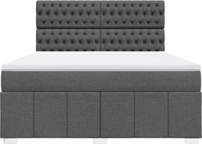 Box spring postel s matrací tmavě šedá 180x200 cm textil 3291755