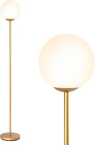 Costway Moderní stojací lampa 165 cm vysoká stojací lampa se skleněným stínidlem