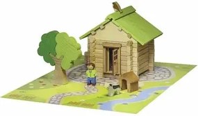 Jeujura Dřevěná stavebnice 85 dílů Dům mezonet / od 5 let