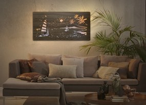 Li-Go "Moře" světelný obraz 230V 120x60 cm provedení povrchu: černá s patinou