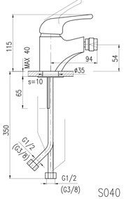 RAV Slezák SA044.0 - Bidetová baterie SAZAVA 11,5 cm lesklý chrom