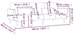 Petromila 2místná rozkládací pohovka se 2 polštáři černá textil