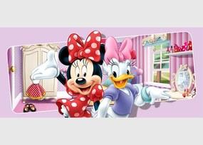 Dětská vliesová fototapeta na zed' Minnie a Daisy v pokojíčku, Disney | 202 x 90 cm | DFTDNH 5383