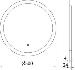 Mexen Oro osvětlené koupelnové zrcadlo, kulaté, 50 cm, LED 6000K, proti zamlžení - 9824-050-050-611-00