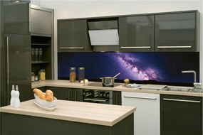 DIMEX | Fototapeta do kuchyně Fialová mléčná dráha KI-260-235 | 260 x 60 cm | fialová, černá, modrá
