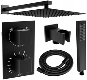 Mexen Cube DR02 podomítkový sprchový set s dešťovou sprchou 30x30 cm (6v1), černá, 77502DR0230-70