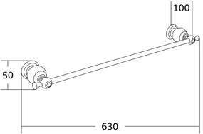 Mexen příslušenství, ESTELA držák na ručníky 1-řadý, chrom, 7011524-00