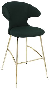 Barová židle Time Flies Barva nohou:: bronz, barva potahu:: tmavě zelená