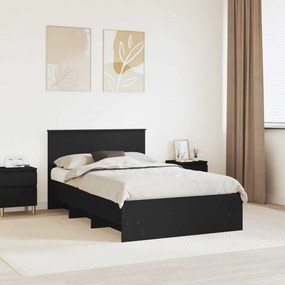 Rám postele s čelo Černá 120 x 123 cm Kompozitní dřevo 3408866