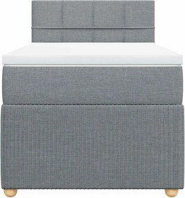 Box spring postel s matrací světle šedá 90x200 cm textil 3287339