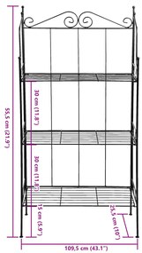 Esschert Design 3patrový regál L