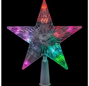 Family | LED RGB Vánoční hvězda na stromeček 10xLED/2xAA 15cm | LC3524