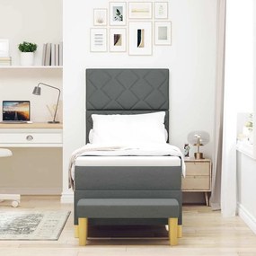 Postel s boxspringem s čelo Tmavě šedá 200 x 80 cm textil 3344332