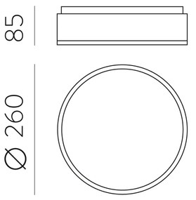 ACB Iluminacion Stropní LED svítidlo DINS, ⌀ 26 cm, 18W, CRI90, IP44, CCT switch 2700-3000K Barva: Bílá, Stmívání: DALI/PUSH