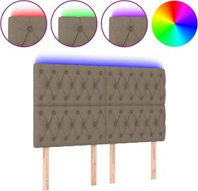 Čelo postele s LED taupe 144x7x118/128 cm textil 3122762