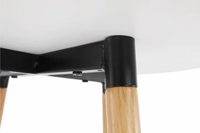 Barový stůl, bílá/dub, průměr 60 cm, IMAM