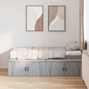 Rám postele se dveřmi Šedá Sonoma 90 x 200 cm Kompozitní dřevo 3335194