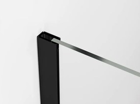 Sanswiss EASY STR4P Walk-In Pevná stěna samostatná 110 cm Šířka: 1100 mm, Profil: Černá, Sklo: Hladké čiré