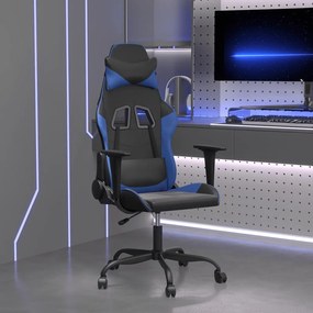 Herní židle černá a modrá umělá kůže 3143641
