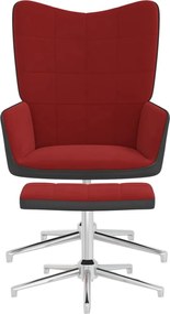 vidaXL Relaxační křeslo se stoličkou samet a PVC [327869] Barva: Růžová