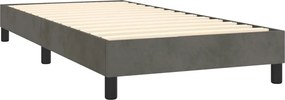 vidaXL Box spring postel s matrací a LED 80x200 cm samet [3134550] Barva: světle šedá
