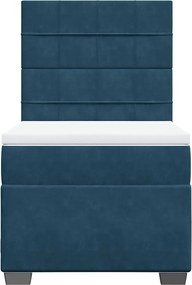 Box spring postel s matrací modrá 90 x 200 cm samet 3293114