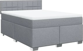 Box spring postel s matrací světle šedá 160 x 200 cm textil 3285939