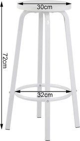 WOLTU Barové židle  sada 2 ks, kulaté sedadlo, kovová konstrukce, MDF, s opěrkou nohou