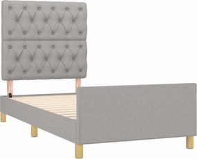 Rám postele bez matrace světle šedá 80 x 200 cm textil 3125252