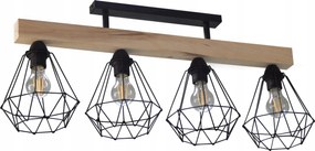 Lampa Stropní Svítidlo/stropní 022-4PL Drátěná Dřevo Loft