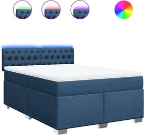 Box spring postel s matrací modrá 160x200 cm textil 3288252