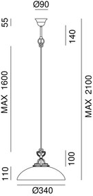 Il Fanale Rustikální závěsné svítidlo COUNTRY ø 340 mm