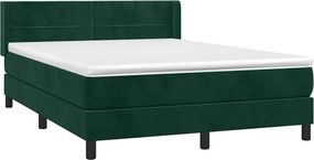 Box spring postel s matrací tmavě zelená 140x190 cm samet 3130958