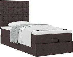 Osmanský postel s matrací tmavě šedá 90x200 cm textil 3313295