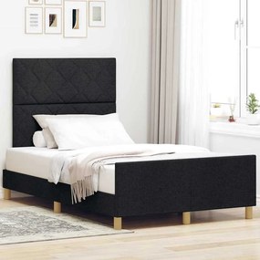 Rám postele s čelo Černá 120 x 190 cm textil 3344790