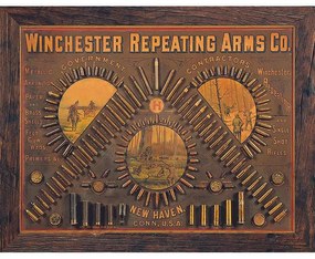 Plechová cedule Winchester Repeating Arms 32 cm x 40 cm